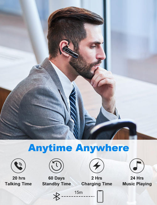 Wireless Bluetooth Headset with Mute Key Noise Cancelling Earpiece New ...