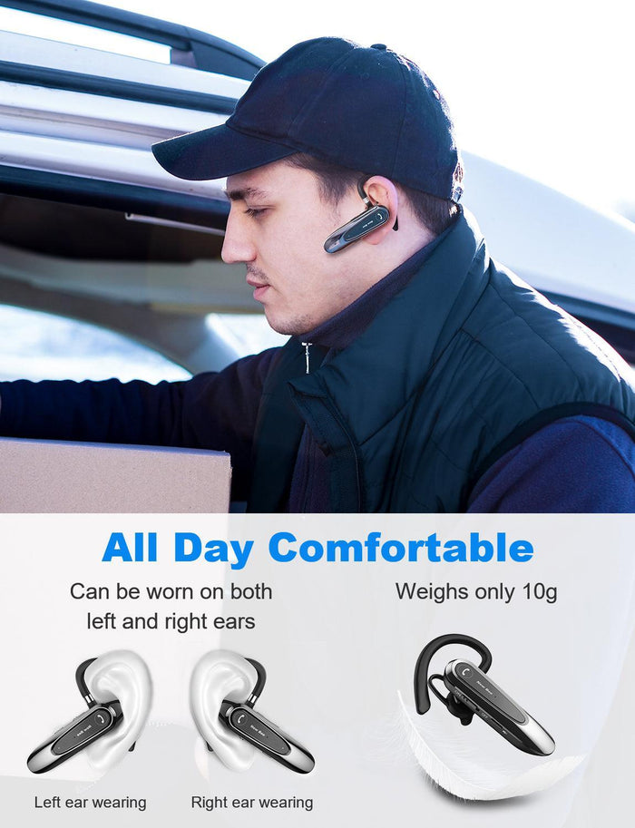 Wireless Bluetooth Headset with Mute Key Noise Cancelling Earpiece New ...