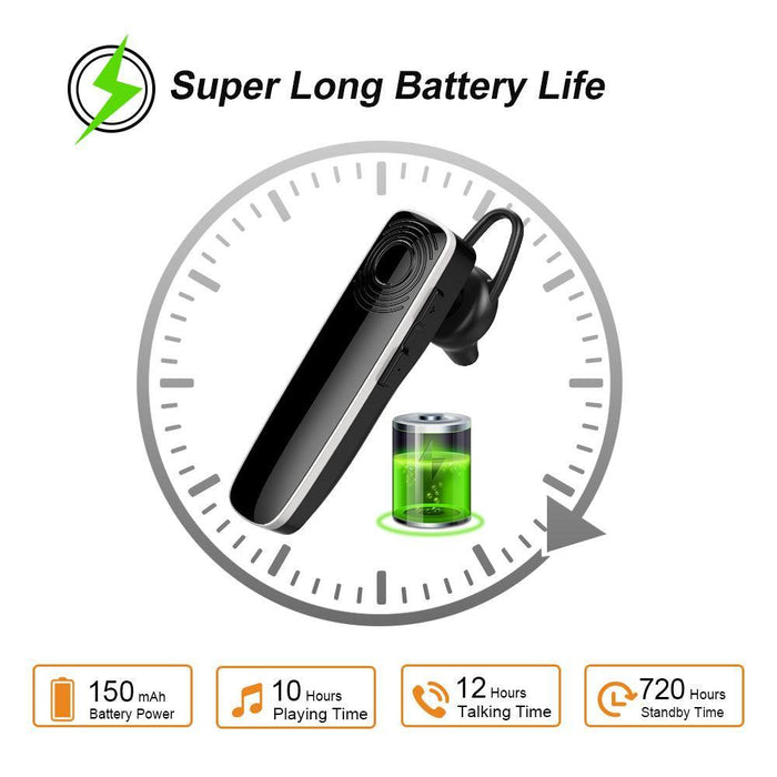 Bluetooth Earpiece Hands-free Wireless Headset New Bee Noise Cancelling ...